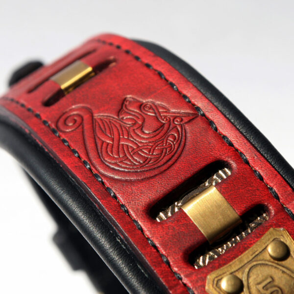RAGNAR | Viking warrior leather dog collar with name - Sauri Dog Collars
