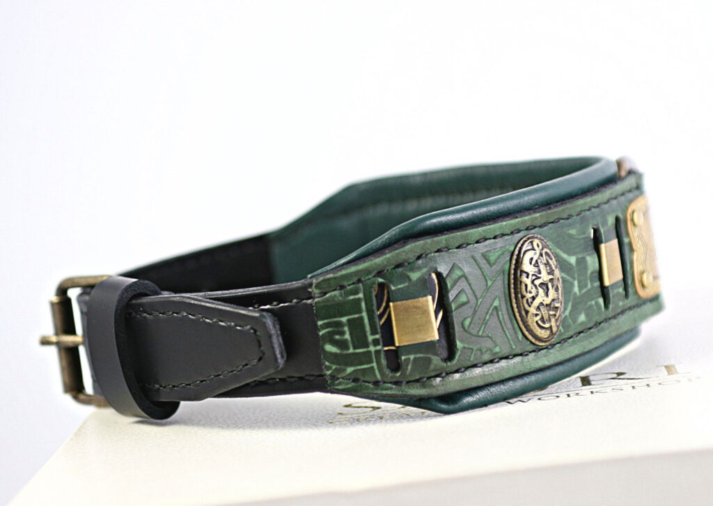 LOKI | Viking dog collar with nameplate - Sauri Dog Collars