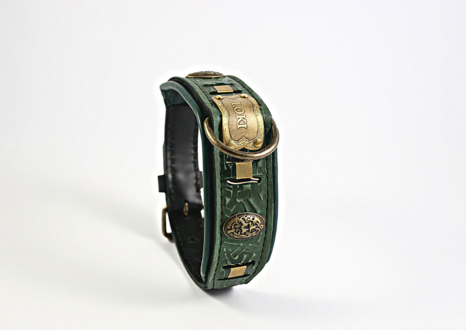 LOKI | Viking dog collar with nameplate - Sauri Dog Collars