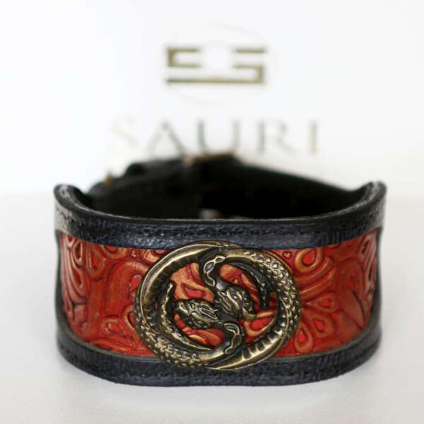 RAGNAR | Viking warrior leather dog collar with name - Sauri Dog Collars