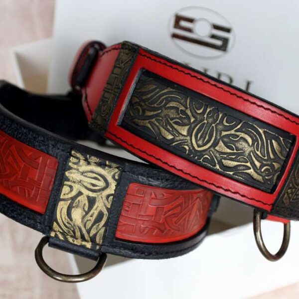 LOKI | Viking dog collar with nameplate - Sauri Dog Collars