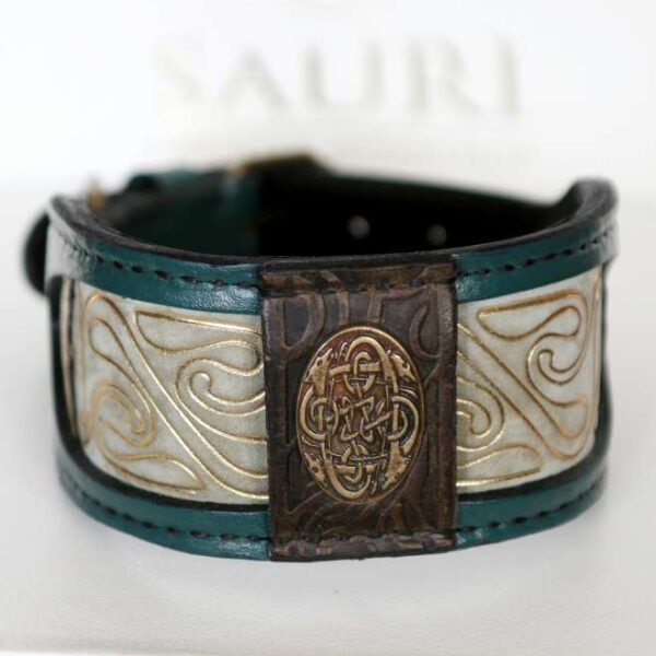 RAGNAR | Viking warrior leather dog collar with name - Sauri Dog Collars